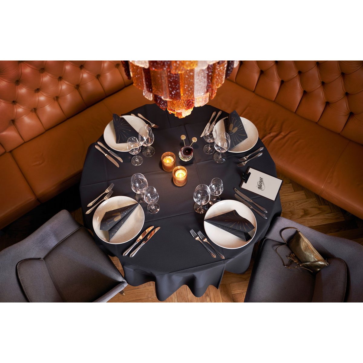 Duni Tablecover Evolin 180cm Rond Zwart 15 stuks – Hygiëne Service ...